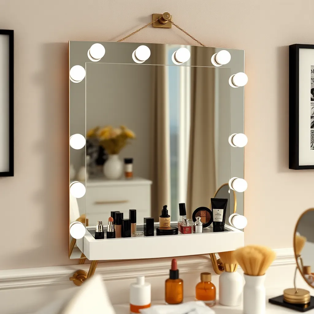 Mirrors with Makeup Storage: Style Meets Functionality